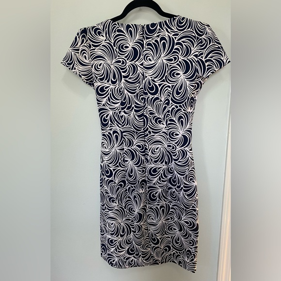 Connected Apparel Dresses Very Cute Retro Navy Blue And White Dress